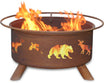 Wildlife Animal Design Logo Wood Charcoal Steel Fire Pit