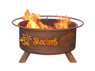 Collegiate Wichita State Logo Steel Wood Charcoal Fire Pit